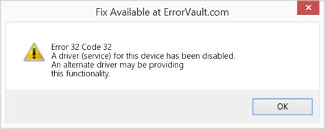 How To Fix Error 32 Code 32 A Driver Service For This Device Has