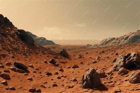 Ilustración De La Superficie Del Planeta Marte Concepto De Ciencia