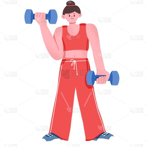 手绘 健身人物贴纸套系 举重