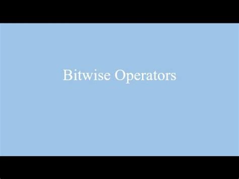 Python Bitwise Operators Explained: A Beginner's Guide | # 8 | @CodiesBuddies - YouTube
