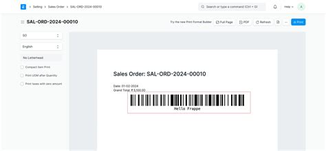 Barcode Not Print In Custom Print Format ERPNext Frappe Forum