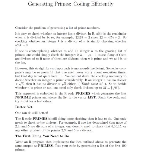 Solved Generating Primes Coding Efficiently Consider The