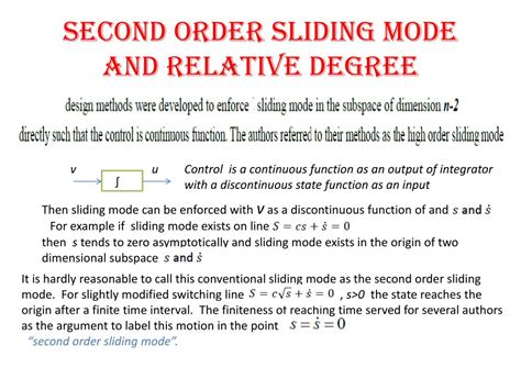 Ppt High Order Sliding Mode Relative Degree Finite Time Convergence