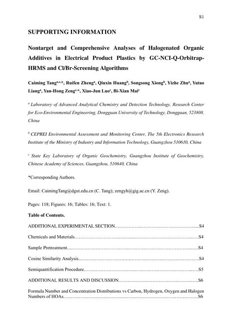 Pdf Nontarget And Comprehensive Analyses Of Halogenated Organic