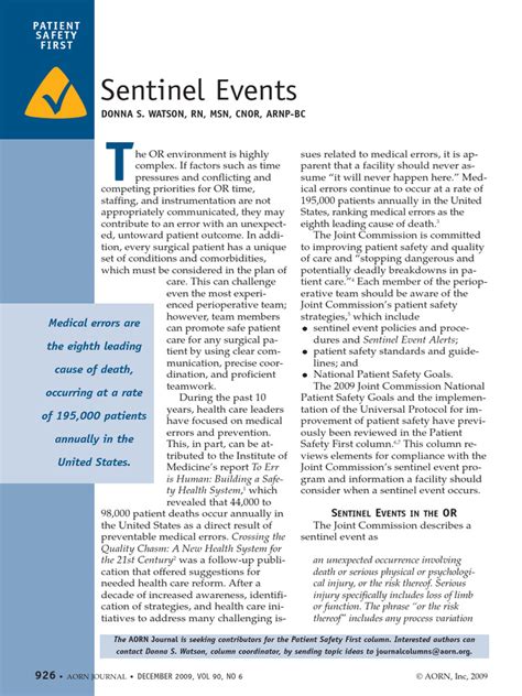 Sentinel Events The Official Pdf