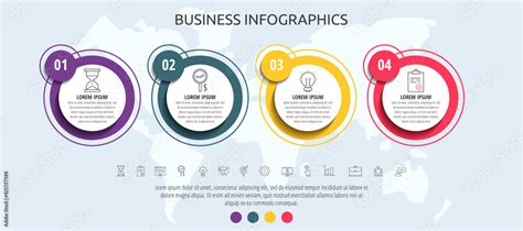 Modern And Simple Flat Vector Circles Infographic With Four Steps Rhombus Timeline For Diagram