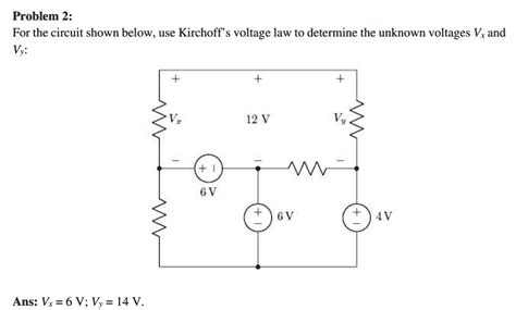 solved problem 2 for the circuit shown below use kirchhoff s voltage