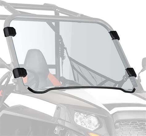 Kemimoto Full Windshield Front Full Windscreen Compatible With Polaris Utv Rzr 800 S 800 4 800