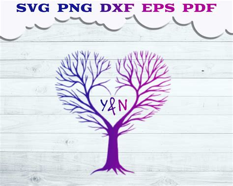Love Tree Heart Svg Dry Tree With Heart Svg Love Tree Cut Etsy