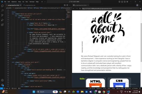 Day25 Aboutmesection Ownportfoliowebsite Createyourown Responsive Website Html Css