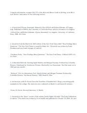 MLA Works Cited Exercise Docx Using The Information On Pages 566 576 Of The Allyn And Bacon