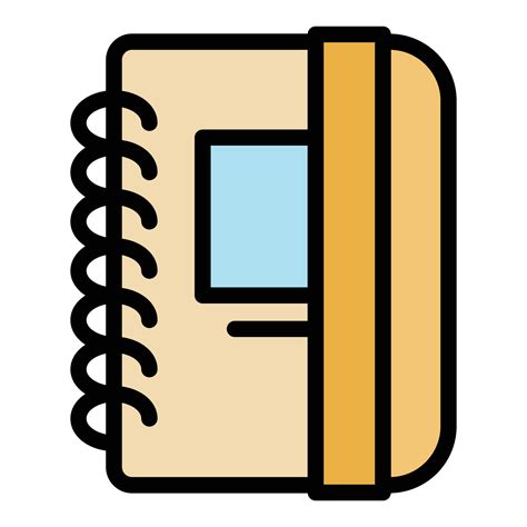 Office Notepad Icon Color Outline Vector Vector Art At Vecteezy