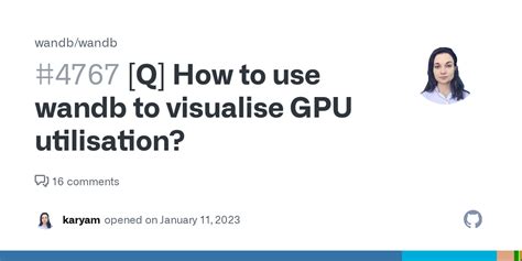 Q How To Use Wandb To Visualise Gpu Utilisation · Issue 4767