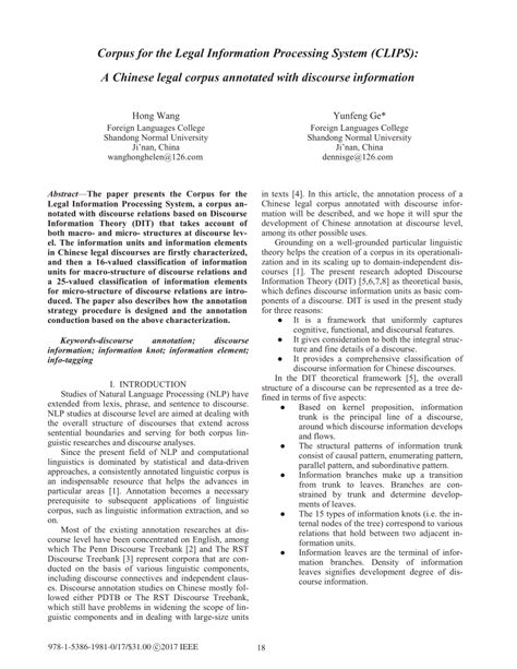 Pdf Corpus For The Legal Information Processing System Clips A