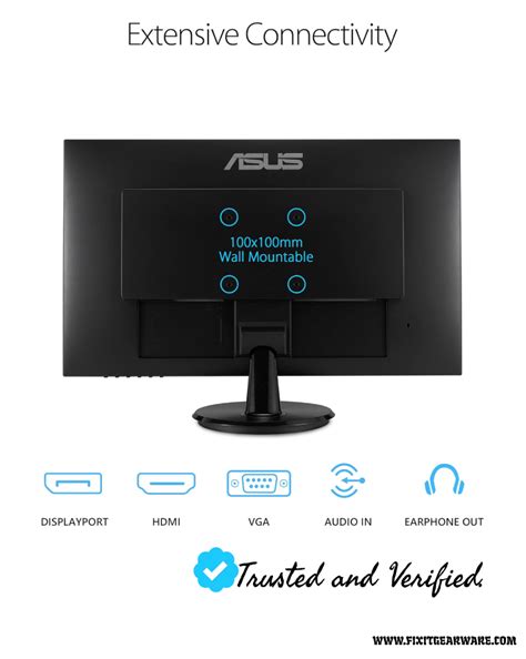 Asus 27” 1080p Monitor Va27dq Full Hd Ips 75hz Speakersvesa