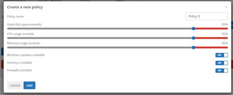 Configure The Monitoring Policy For Each Device