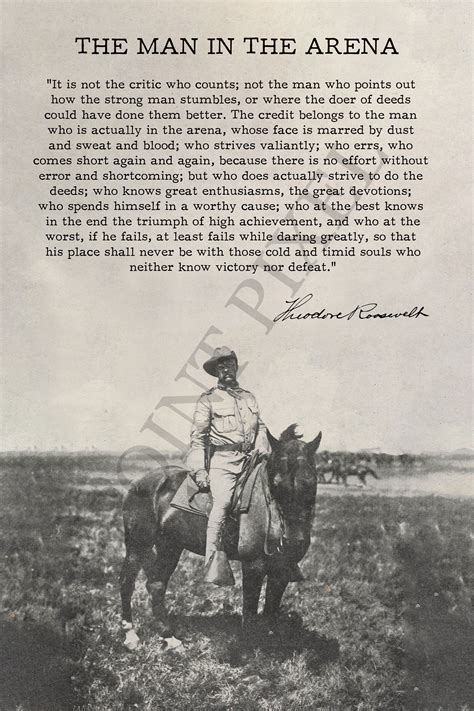 Quadro Roosevelt 8x10 Theodore Roosevelt Man In The Arena Quote