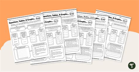 Equations Tables And Graphs Oh My Differentiated Worksheets Teach Starter