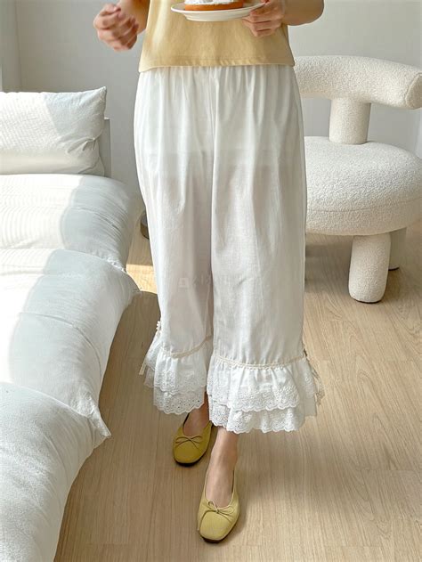 봄 여름 50대 중년 여성 엄마옷 할머니옷 고쟁이 와이드 9부 밑단 프릴 파자마 잠옷 바지