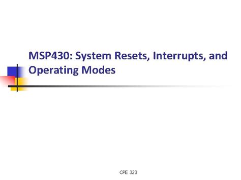 cpe 323 introduction to embedded computer systems the