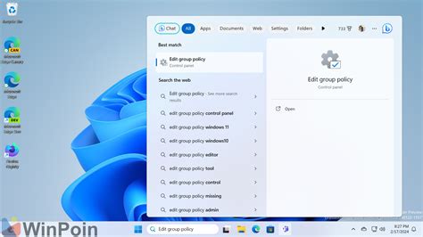Cara Sembunyikan Icon Widget Dari Taskbar Windows 11 Menggunakan Edit Group Policy WinPoin
