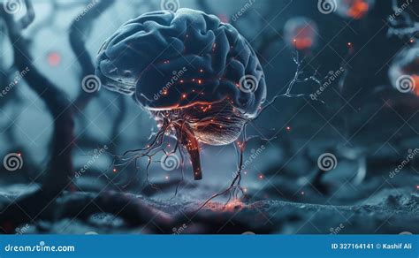 Three Dimensional Model Of The Human Brain Stock Illustration