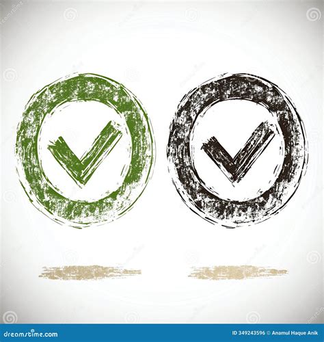 Grunge Check Mark Symbol For Verification And Approval Concepts Cartoon Vector Cartoondealer