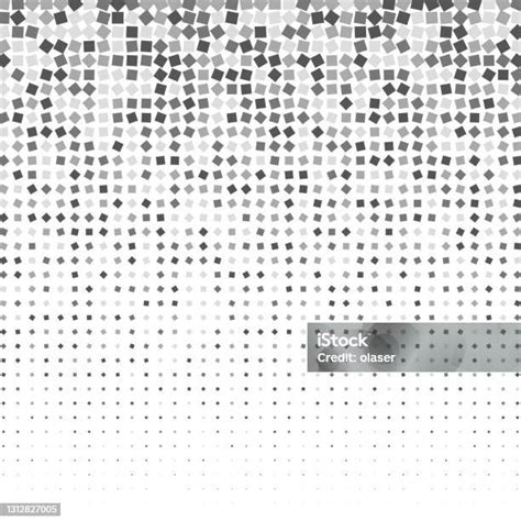 단단한 회색 스케일 사각형 회전 점의 페이딩 듀오톤 패턴 크기를 사용하여 세로 페이드 고체에 대한 스톡 벡터 아트 및 기타