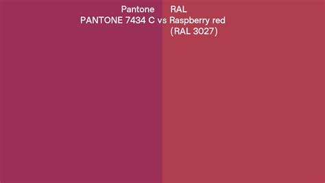 Pantone 7434 C Vs Ral Raspberry Red Ral 3027 Side By Side Comparison