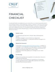 Financial Checklist For Healthcare Professionals Cmandf Group