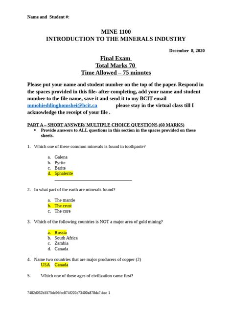 mining final pdf mining minerals