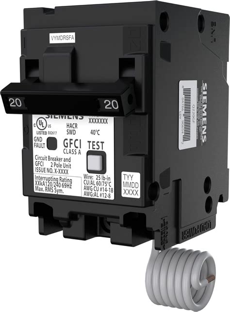 Siemens Q220gf Ground Fault Circuit Interrupter 20 Amp 2 Pole Gfci Circuit Breaker Replaces