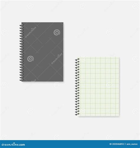 Wire Spiral Grid Lined A4 Copybook Cover And Page Realistic Mockup