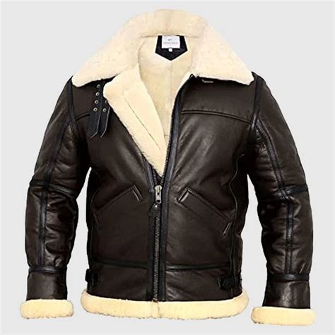 Mens B3 Bomber Raf Aviator Sheepskin Real Shearling Leather Fashion Ja