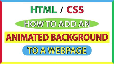 How To Add An Animated Background To A Webpage Using Html5 And Css3 Step By Step Tutorial Youtube