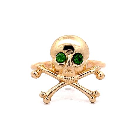 Skull And Crossbones Ring In 14k Yellow Gold Filigree Jewelers