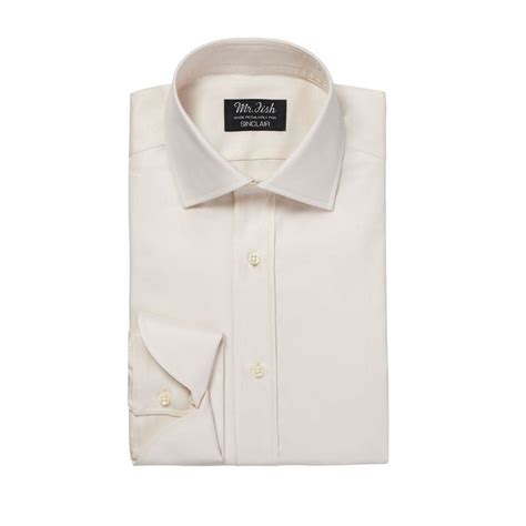 Ecru Fine Twill Cocktail Cuff Shirt Mason And Sons Us