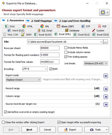 Excel Xml Based Export Format Exportizer Documentation