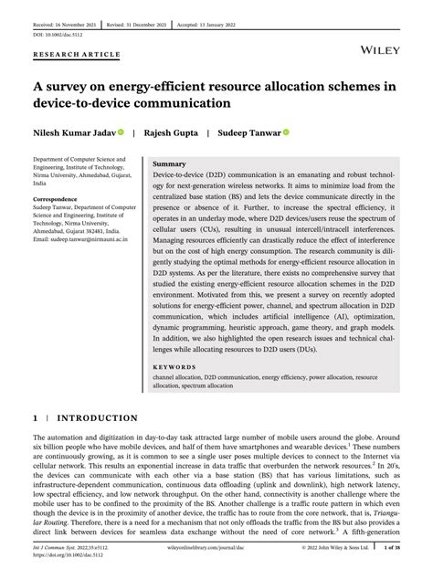 A Survey On Energy Efficient Resource Allocation Schemes In Device To