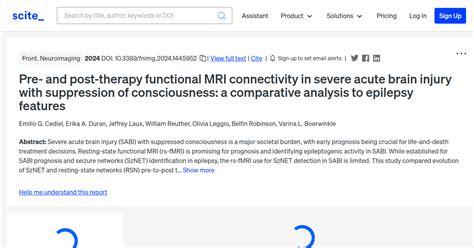 pre and post therapy functional mri connectivity in severe acute brain