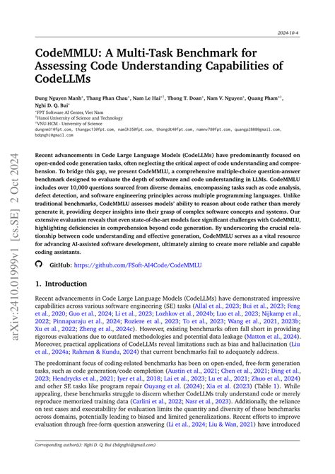 Pdf Codemmlu A Multi Task Benchmark For Assessing Code Understanding Capabilities Of Codellms