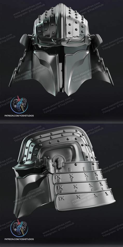 Samurai Mandalorian Helmet Free High Quality Models