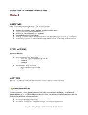 Module CIS Feb CIS COMPUTER CONCEPTS AND APPLICATIONS Module OBJECTIVES After