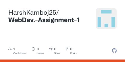 Github Harshkamboj25webdev Assignment 1