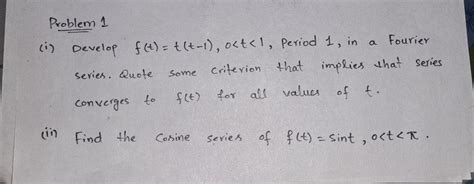 Solved Problem 1 I Develop F T T T1 0 Chegg Com