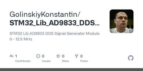 github golinskiykonstantin stm32 lib ad9833 dds signal generator