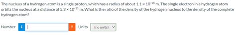 Solved The Nucleus Of A Hydrogen Atom Is A Single Proton