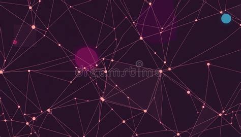 Abstract Digital Network With Glowing Connections And Nodes Generative Ai Stock Illustration