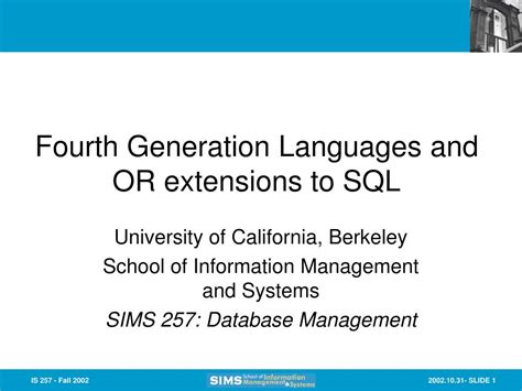 Ppt Fourth Generation Languages And Or Extensions To Sql Powerpoint Presentation Id 215658