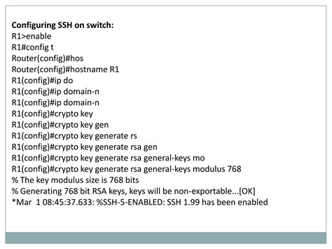 How To Configure Ssh On Cisco Switch Ppt